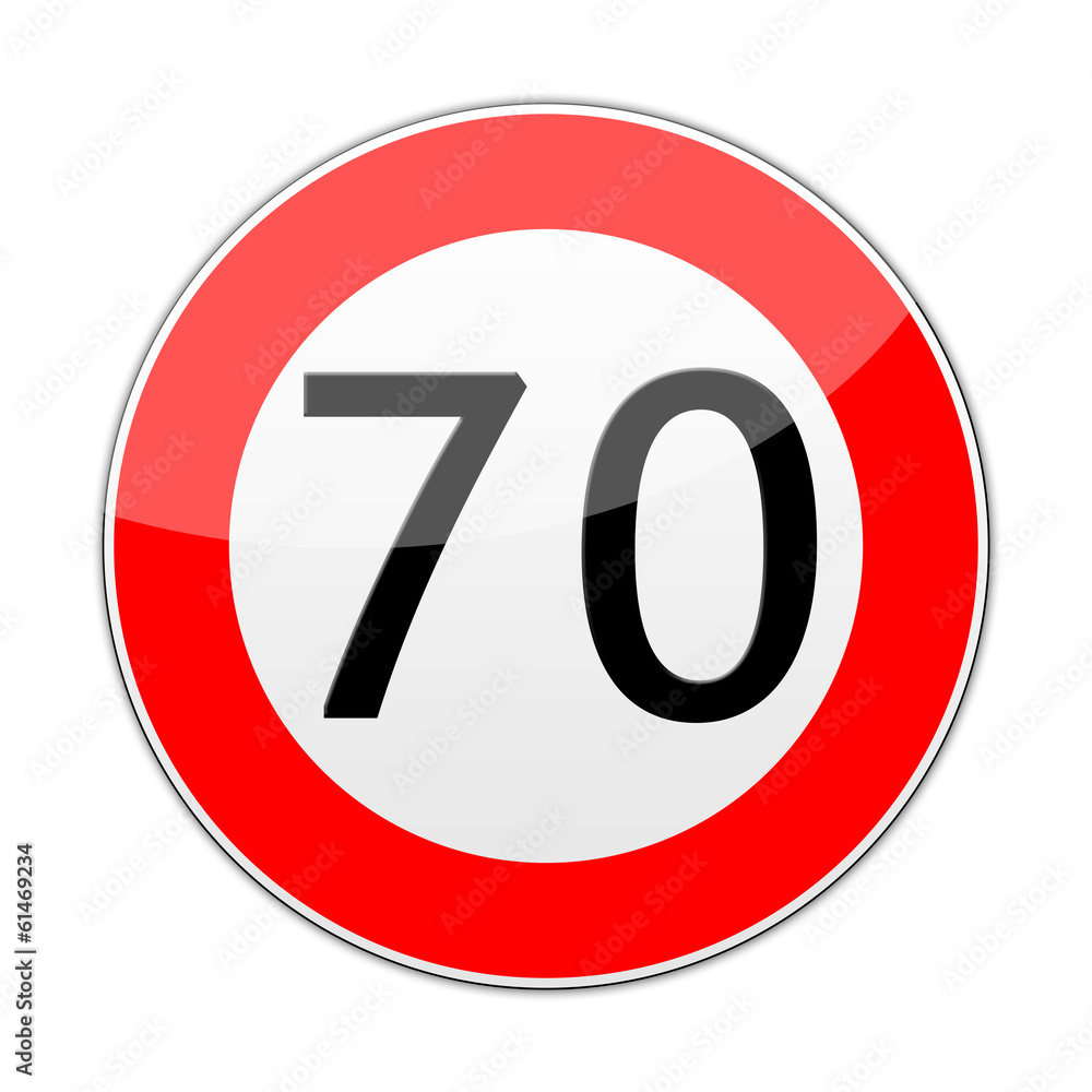 Verkehrszeichen 70 Km h Stock Illustration Adobe Stock