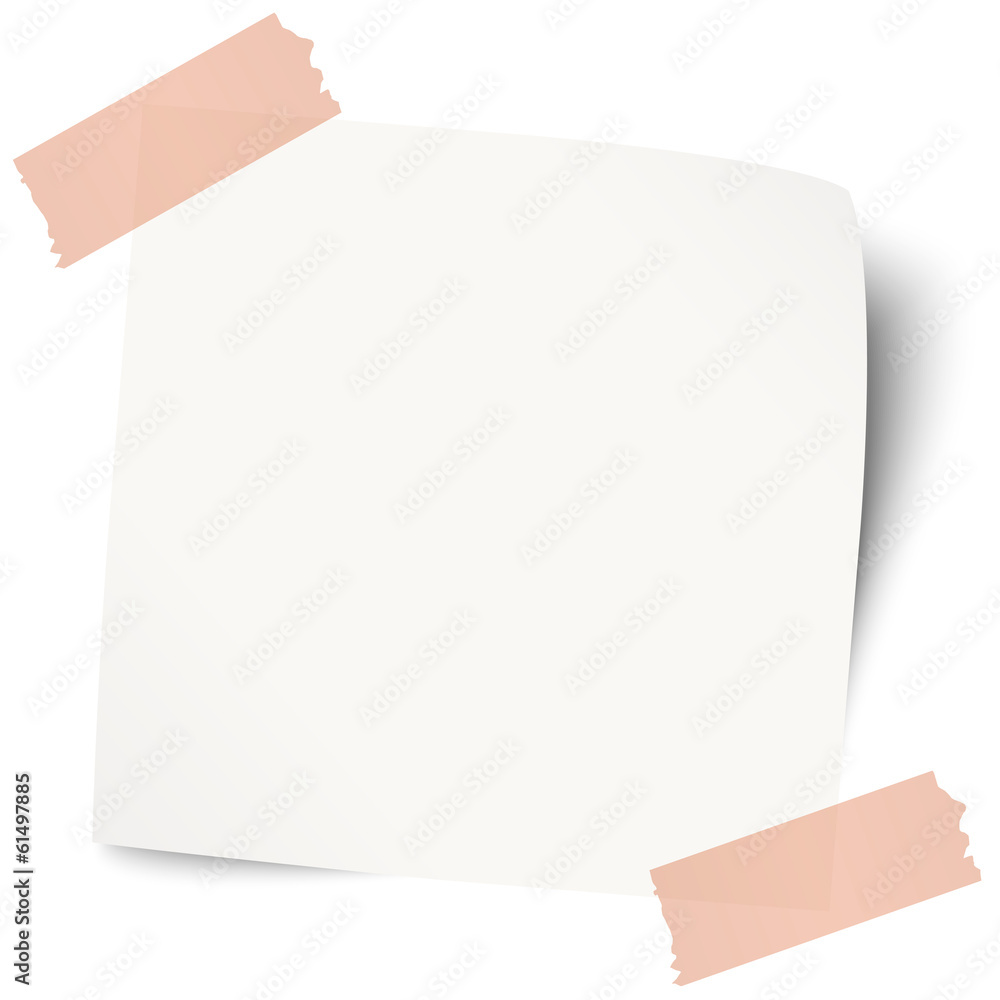 Notiz / Zettel mit Klebestreifen Stock-Vektorgrafik | Adobe Stock