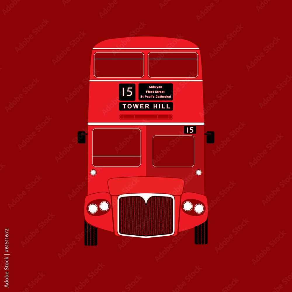 London symbol - red bus icon – double decker - vector Stock ...