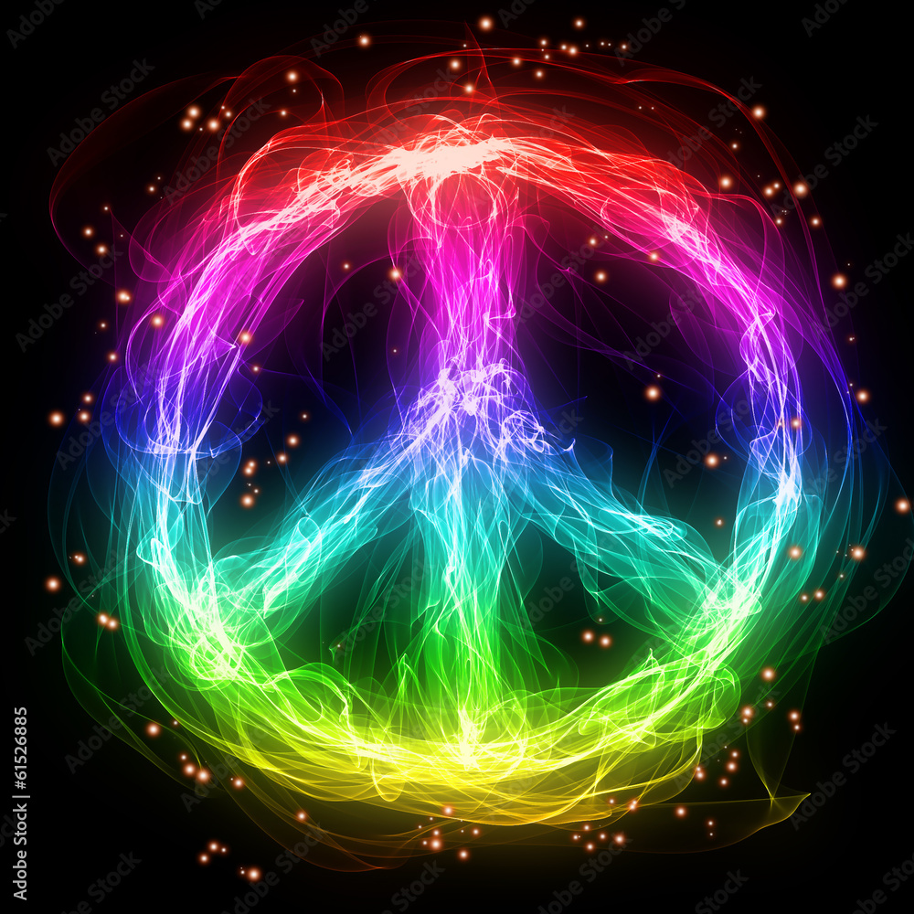 Abstract rainbow peace sign Stock Illustration | Adobe Stock