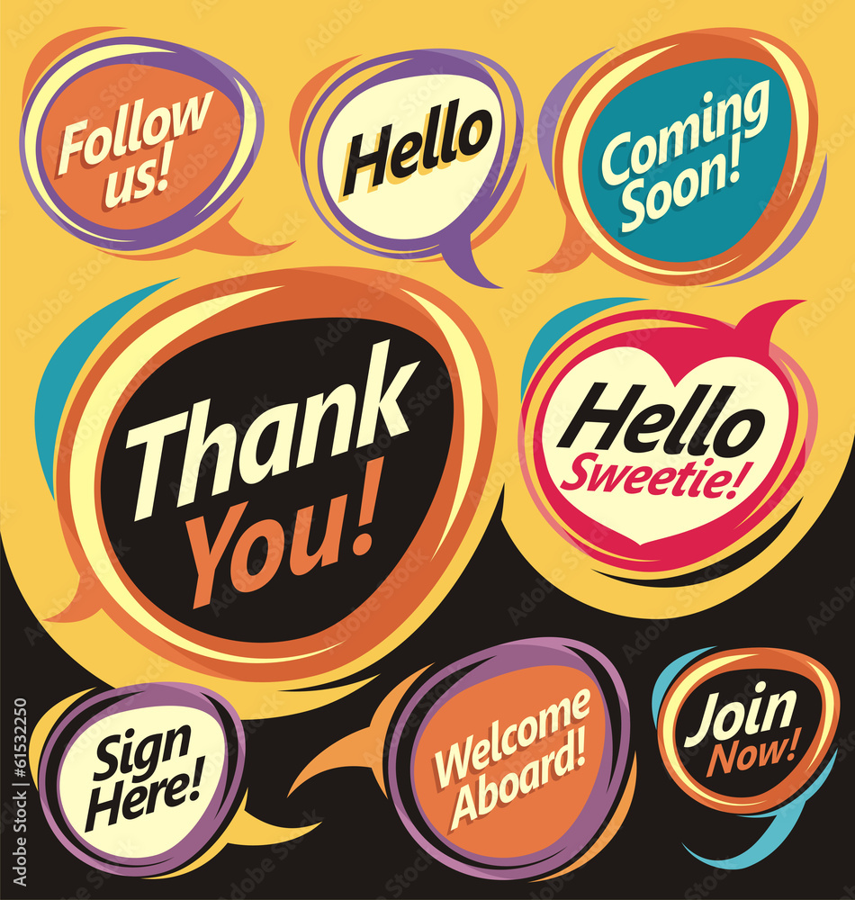 Set of vector speech bubbles Stock Vector | Adobe Stock