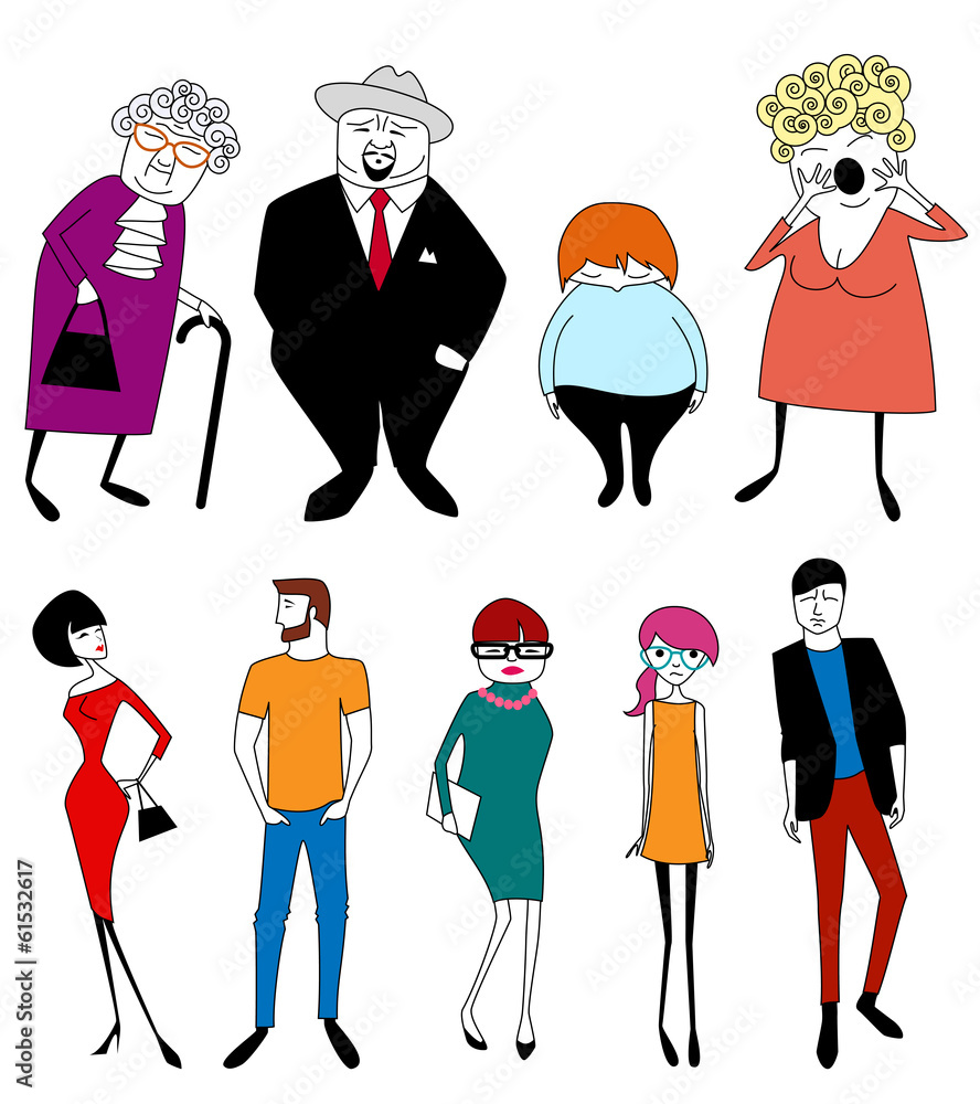 Cartoon characters Stock Vector | Adobe Stock