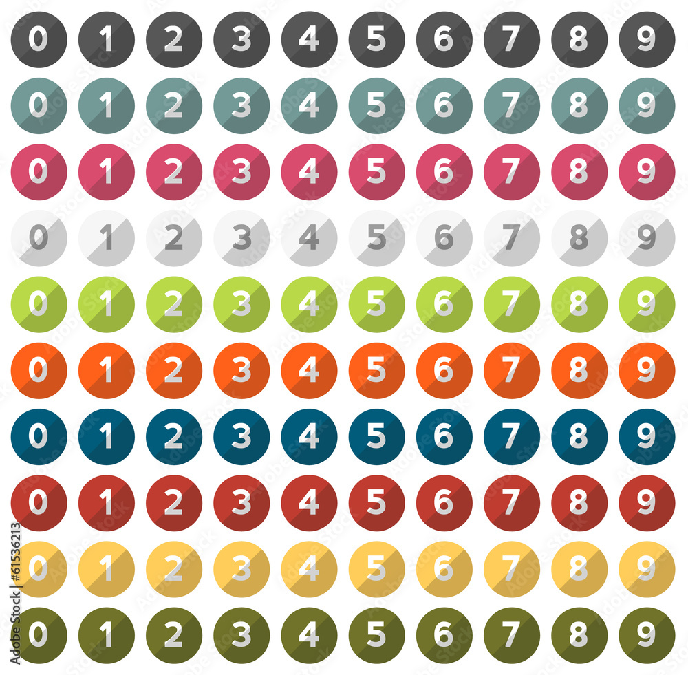 Colletion of number "buttons" Stock Vector | Adobe Stock