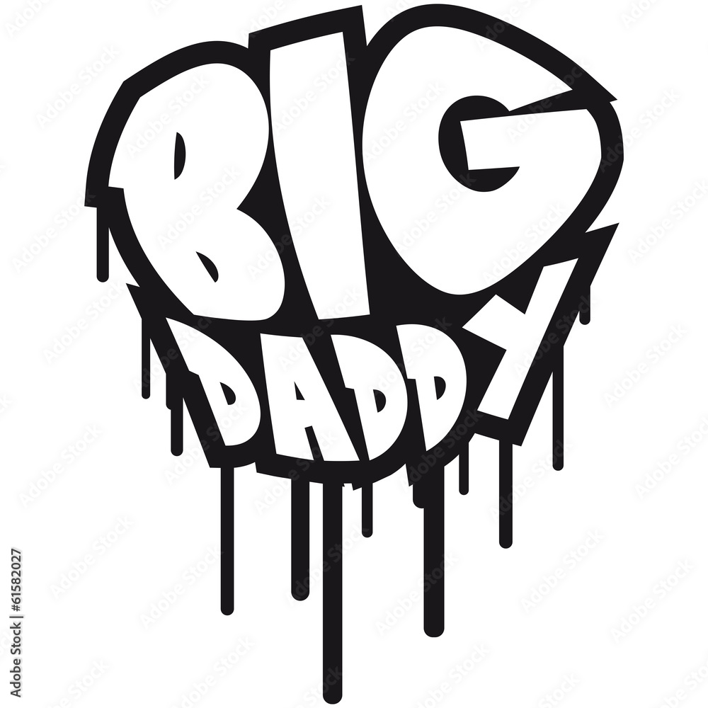 Big Daddy Papa Vater Held Vatertag Graffiti Stock Illustration | Adobe ...