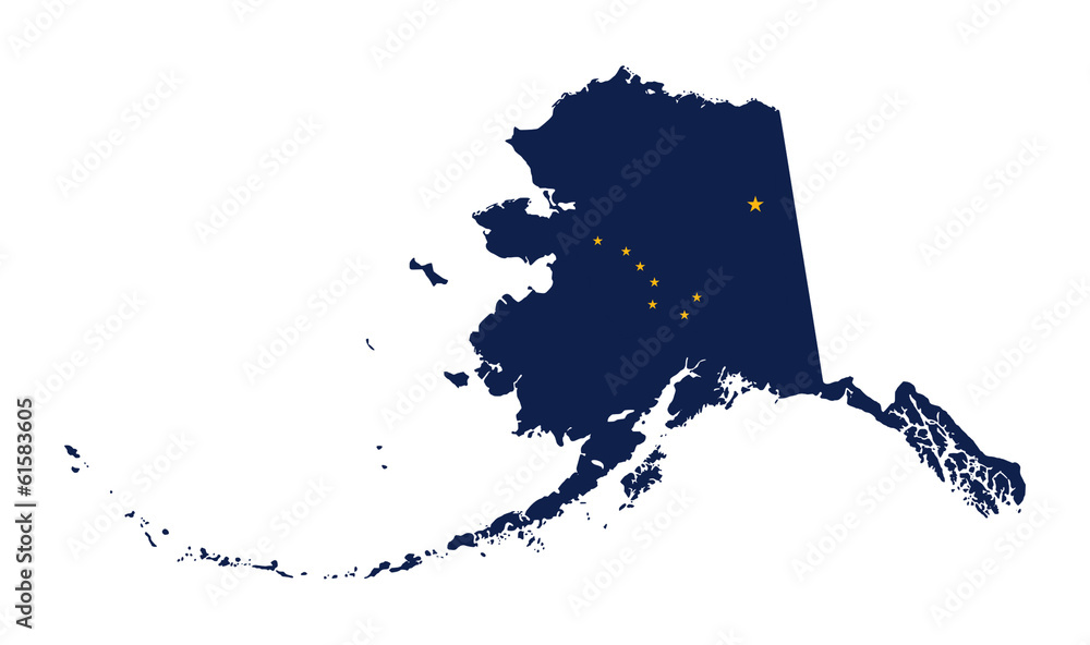 State of Alaska flag map Stock Illustration | Adobe Stock