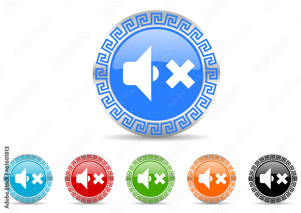 mute icon vector set Stock Vector | Adobe Stock