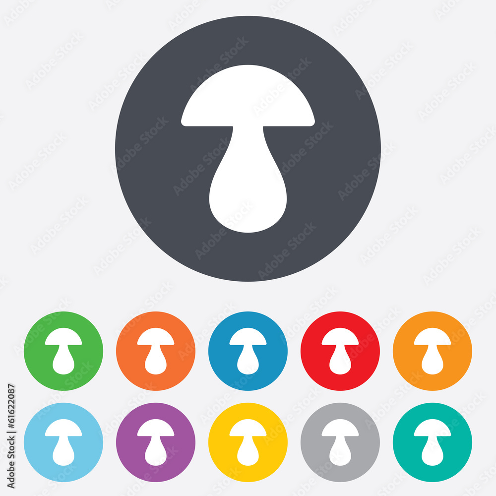 Mushroom sign icon. Boletus mushroom symbol. Stock Vector | Adobe Stock