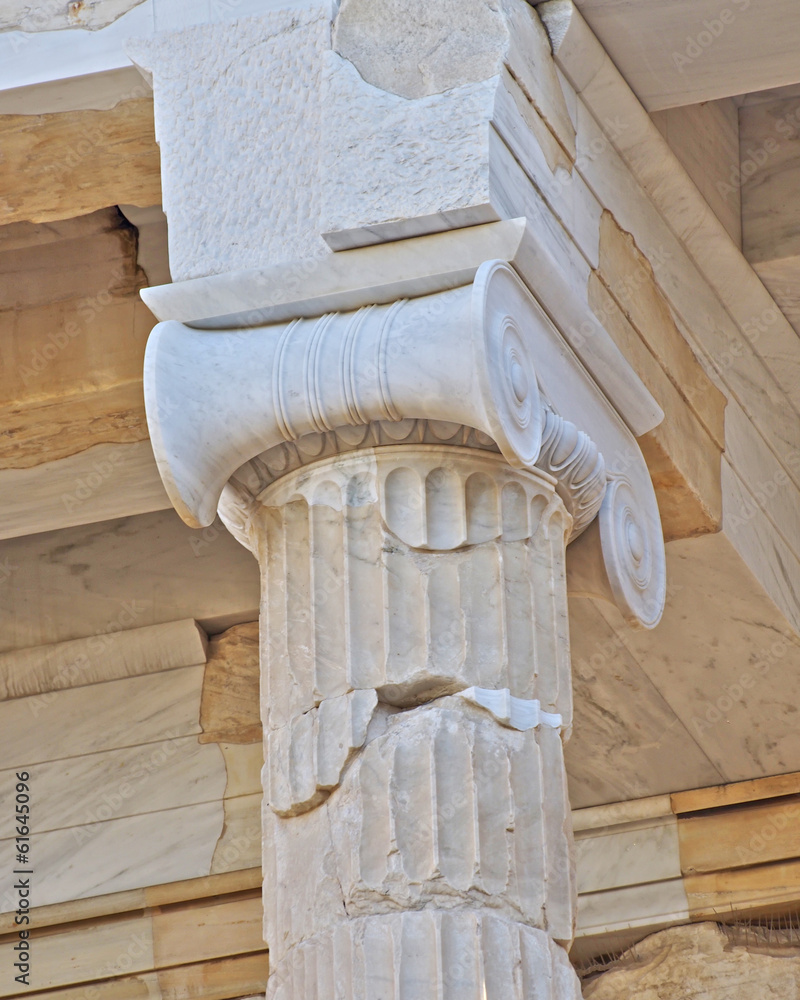 ancient column detail, acropolis of Athens, Greece Stock Photo | Adobe ...