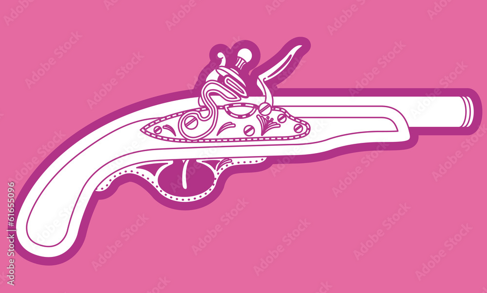 old gun on a purple background Stock Vector | Adobe Stock