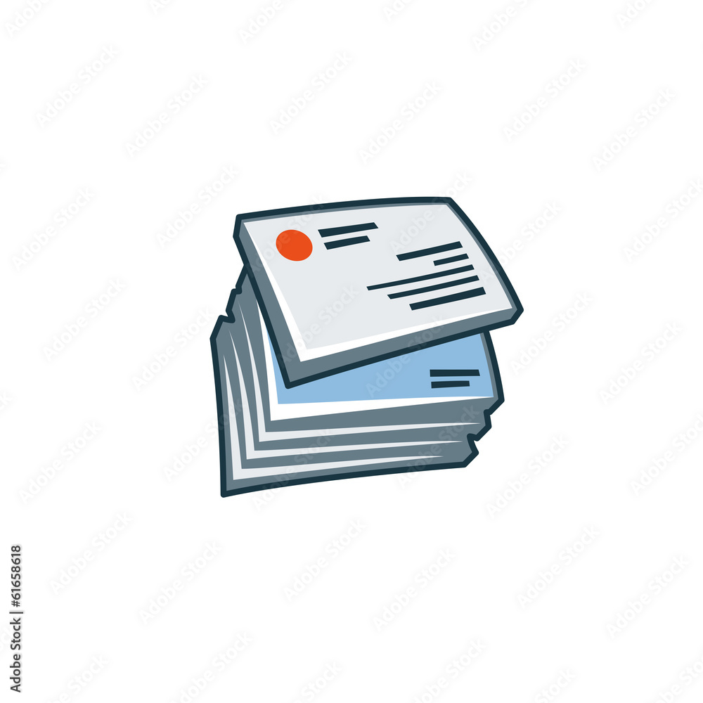 Simplified isolated business cards icon in cartoon style. Stock Vector ...