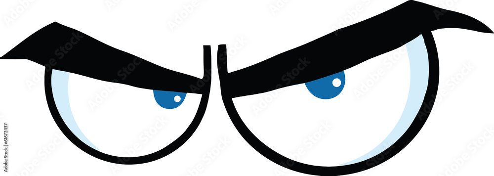 Angry Cartoon Eyes Illustration Isolated on white Stock Vector | Adobe ...