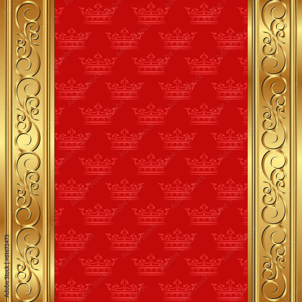 red background with crowns Stock Vector | Adobe Stock