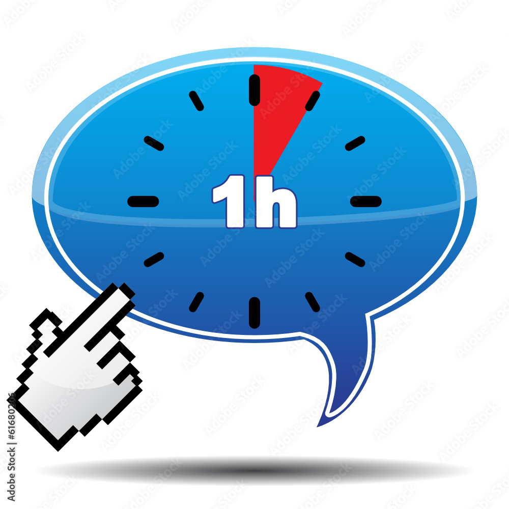 1 HOUR ICON Stock Vector | Adobe Stock