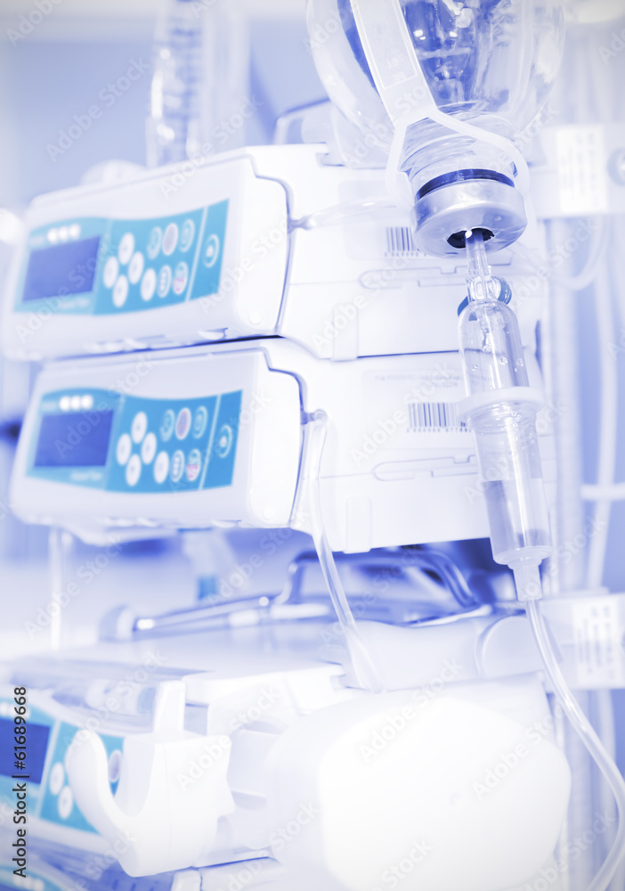 IV drip and modern medical equipment. Stock Photo | Adobe Stock