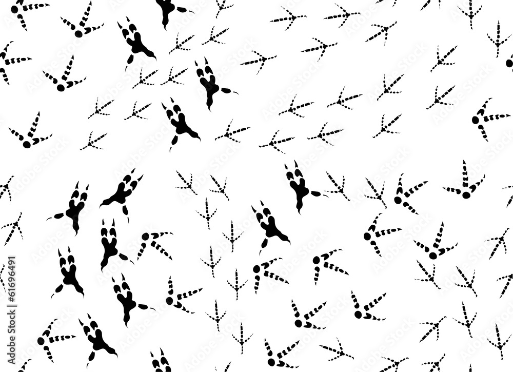 seamless background from black birds tracks Stock Vector | Adobe Stock