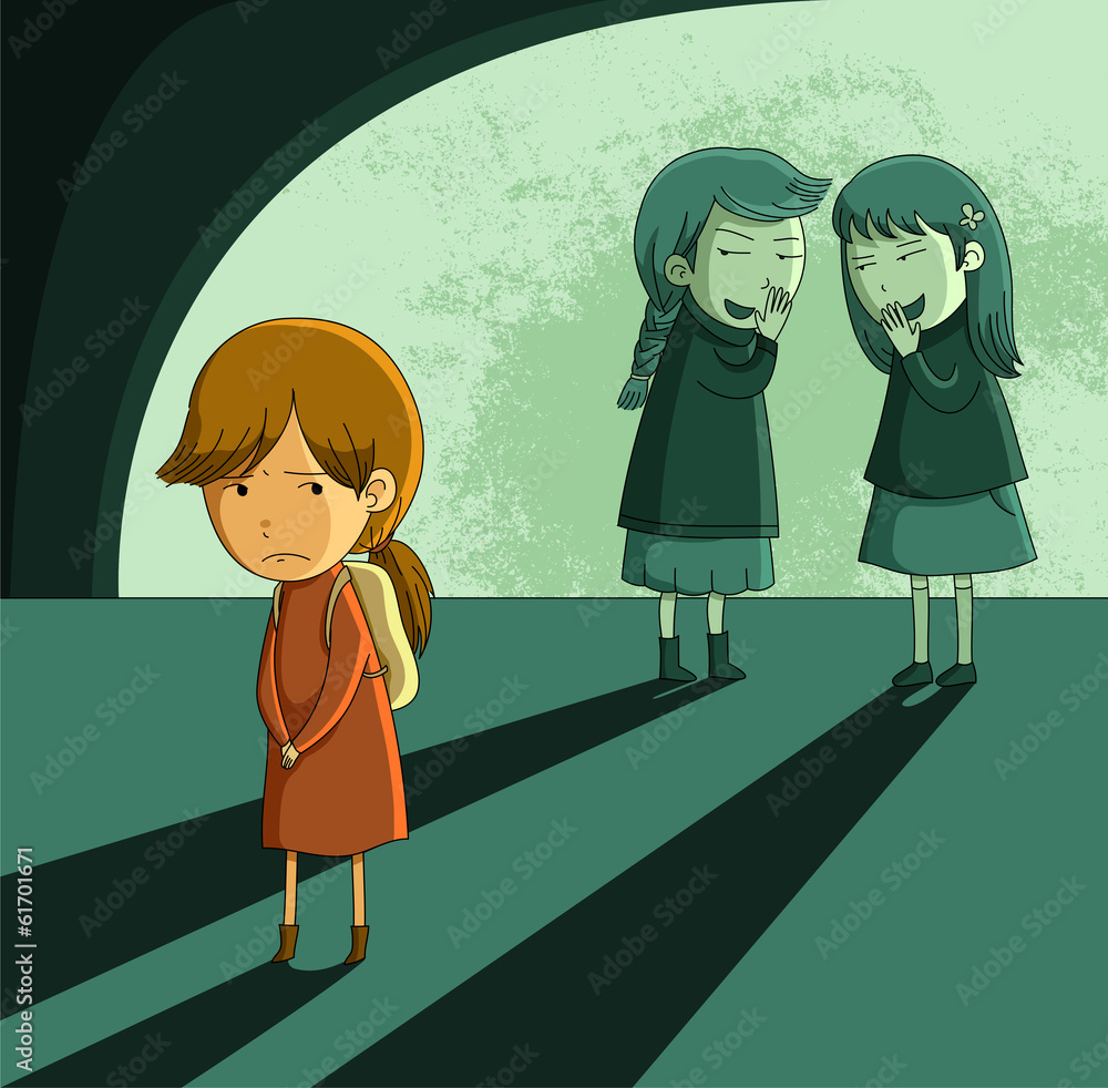 little girl being ostracized and bullied vector de Stock | Adobe Stock