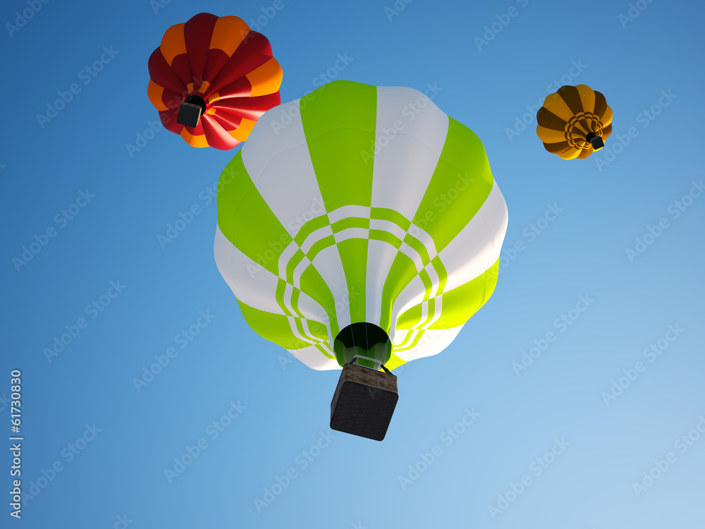 colorful hot air balloons floating in the clear sky Stock Photo | Adobe ...