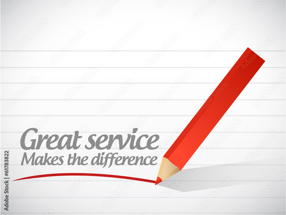 great service makes the difference message Stock Illustration | Adobe Stock