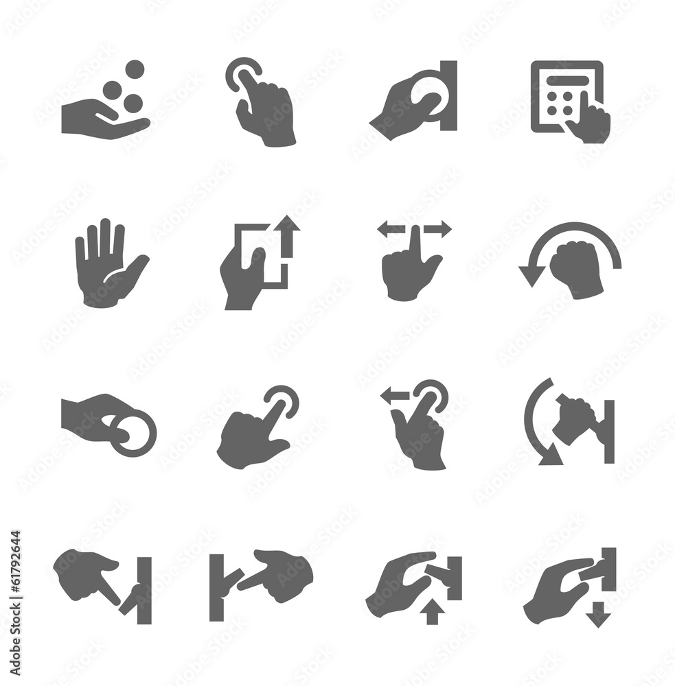 Hands icons Stock Vector | Adobe Stock