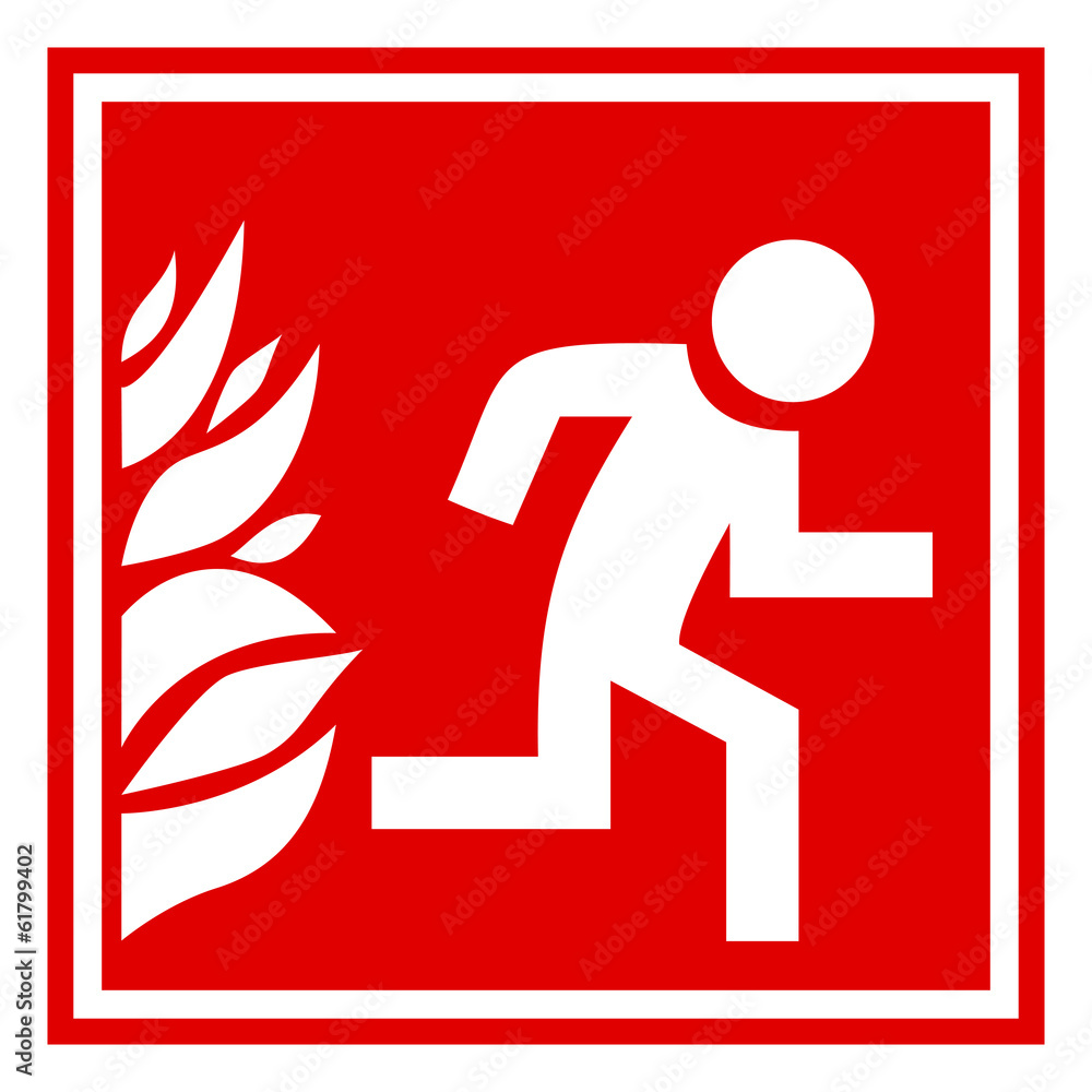 Fire evacuation sign Stock Vector | Adobe Stock