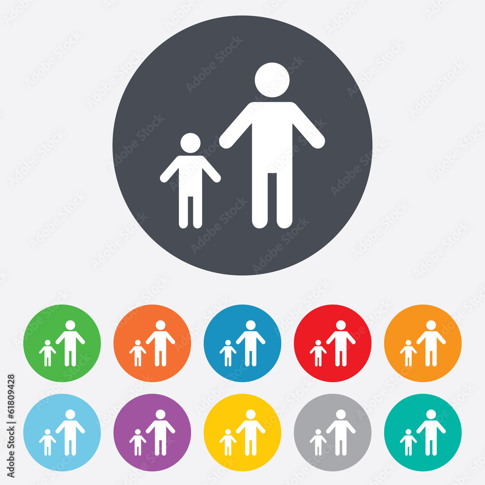 One-parent family with one child sign icon. Stock Illustration | Adobe ...