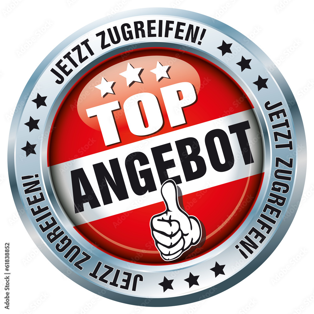 Top Angebot - Jetzt zugreifen! - Button Stock-Vektorgrafik | Adobe Stock
