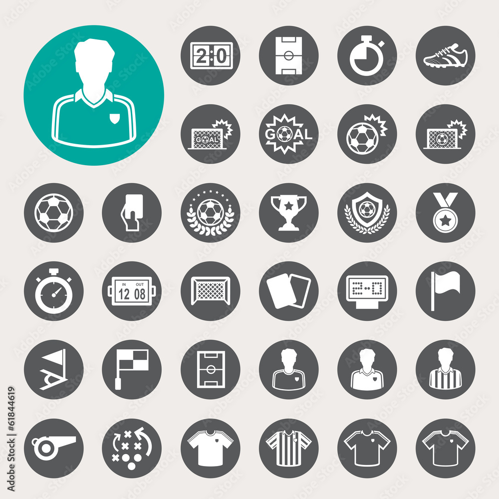 Soccer Icons set. Stock Vector | Adobe Stock
