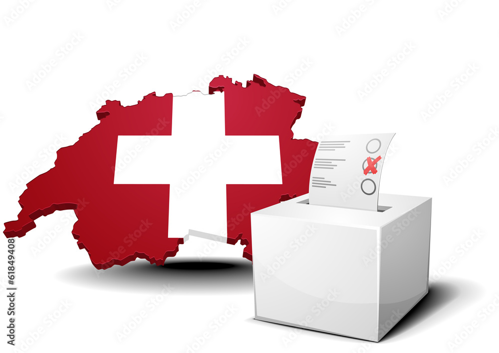 Switzerland with ballot box Stock-Vektorgrafik | Adobe Stock