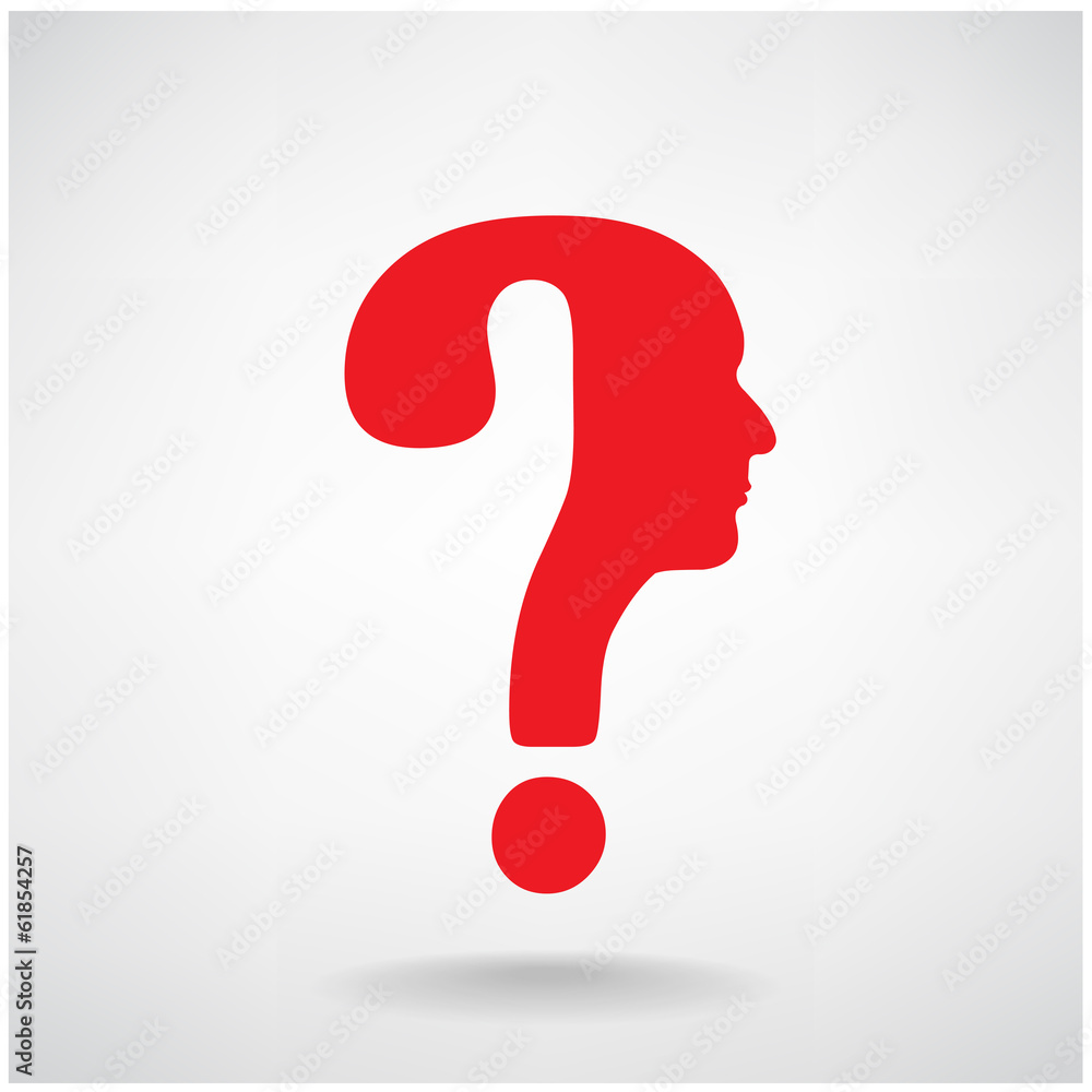 question mark man head symbol Stock Vector | Adobe Stock