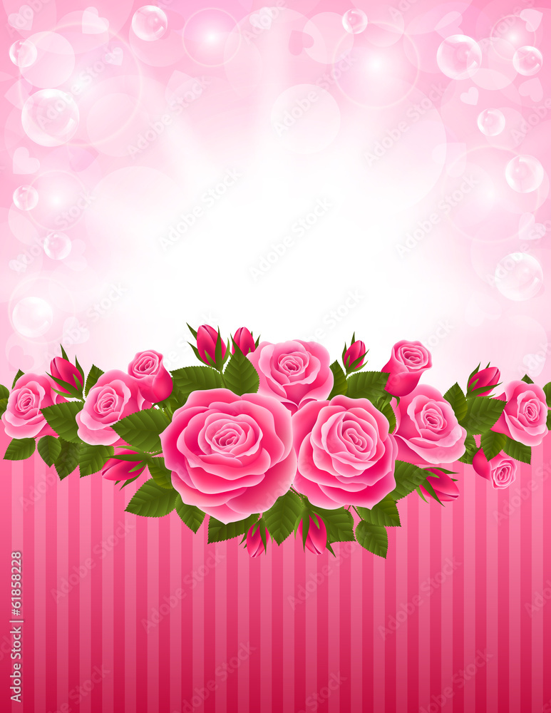 Roses backdrop Stock Vector | Adobe Stock