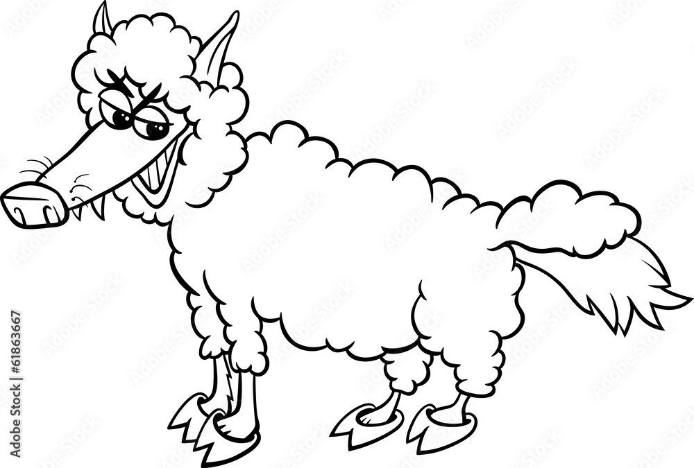 wolf in sheeps clothing coloring page Stock Vector | Adobe Stock wolf in sheeps clothing coloring page Stock Vector | Adobe Stock