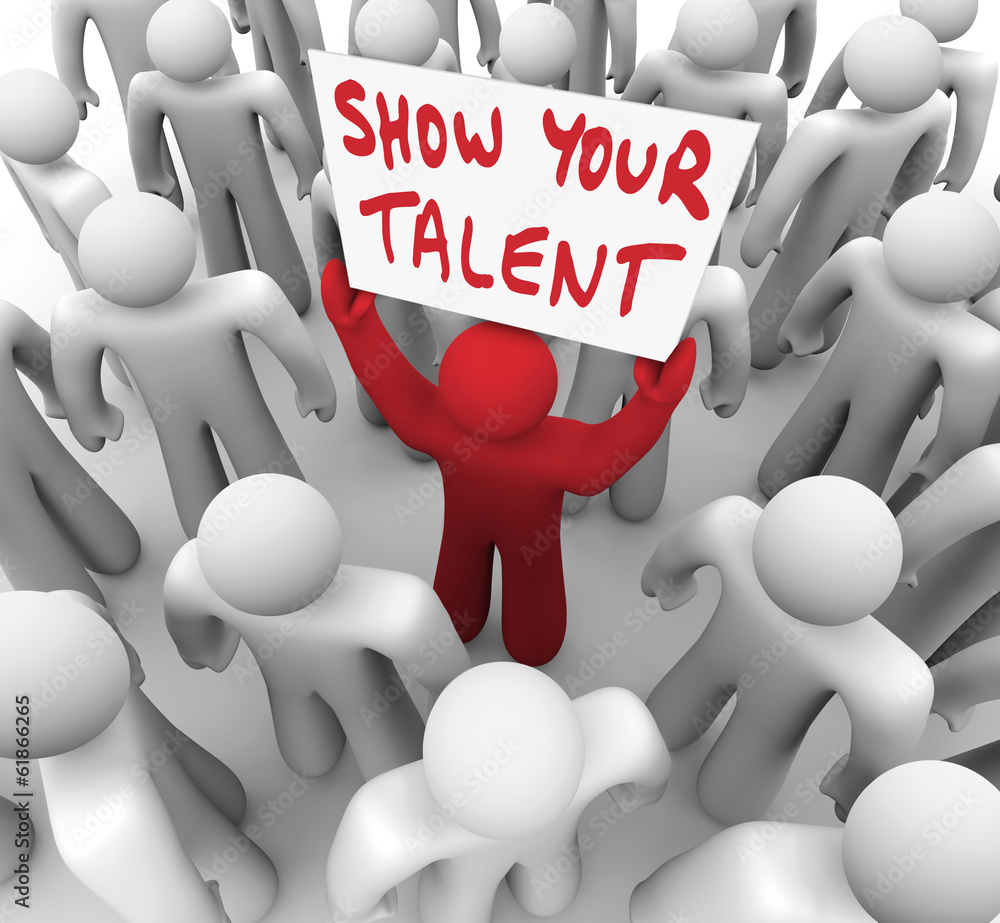 Show Your Talent Person Holding Sign Display Skills Abilities ...