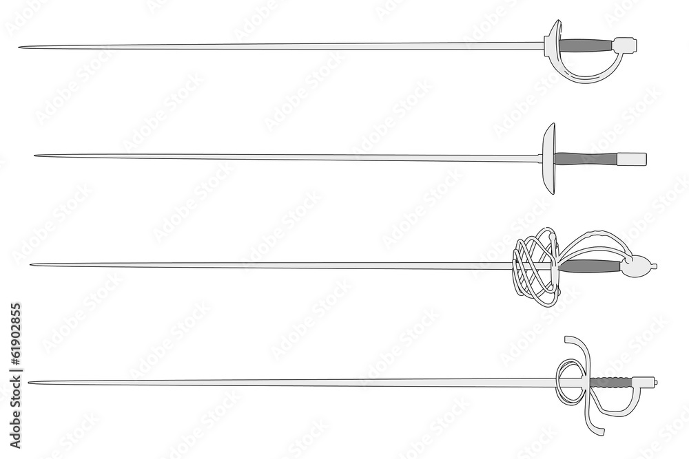 cartoon image of rapiers set Stock Illustration | Adobe Stock