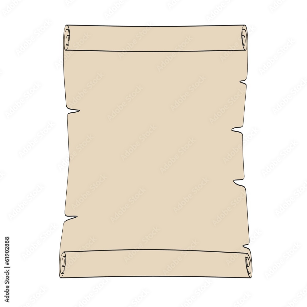 cartoon image of paper scroll Stock Photo | Adobe Stock