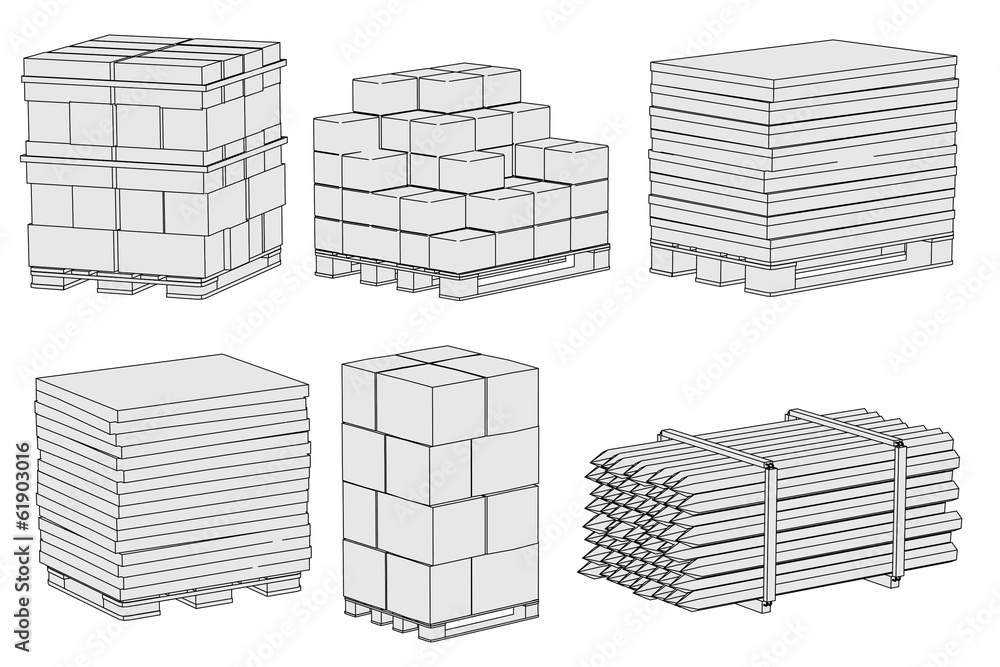 cartoon image of warehouse materials Stock Illustration | Adobe Stock