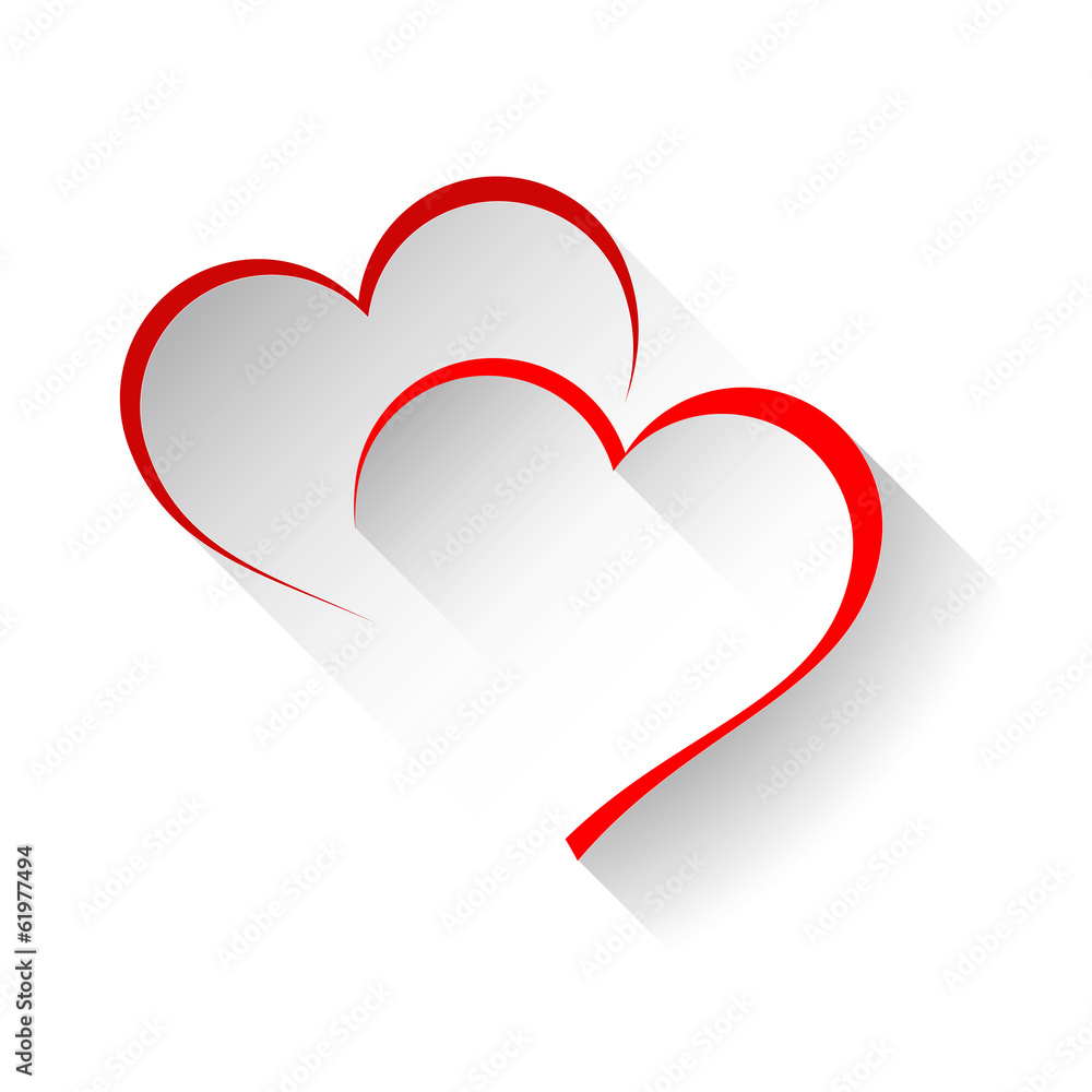 Vector logo two hearts Stock Vector | Adobe Stock