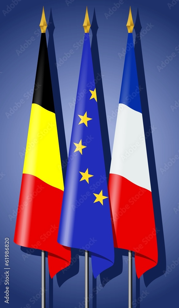 Drapeaux : Europe, France et Belgique Stock Illustration | Adobe Stock
