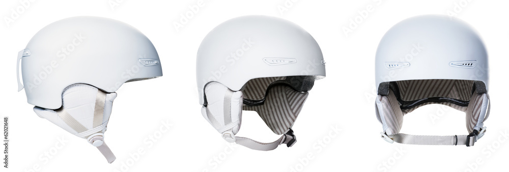 Set of white helmets isolated on white background Stock Photo | Adobe Stock