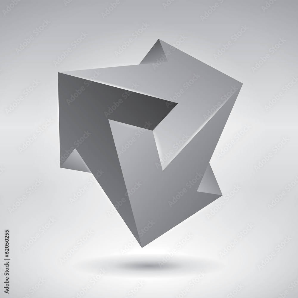 Vector crystal, unreal object, design element, impossible arrows Stock ...