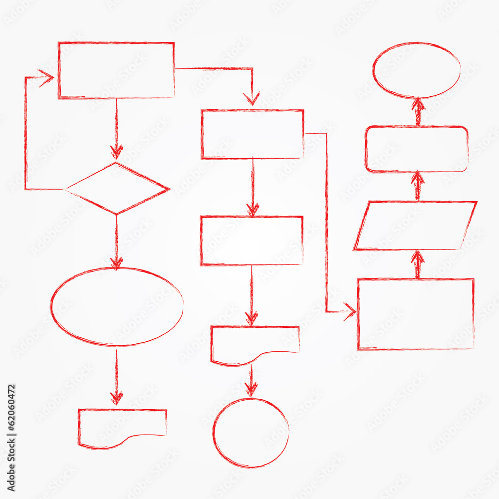 Poster Flowchart, red drawing,vector – Wall Art | UkPosters