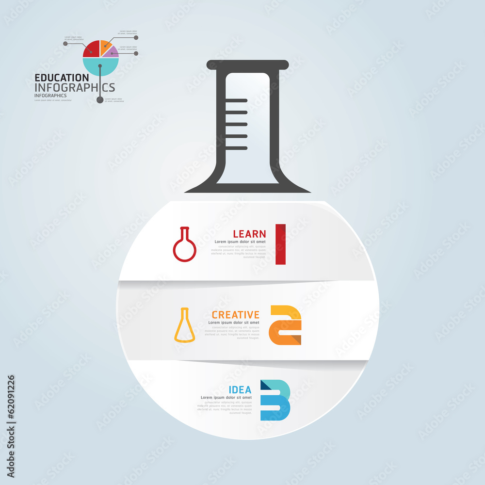 infographic Template with Test-Tube paper cut banner . concept v Stock ...