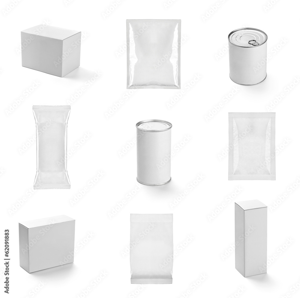 white box container template tin can drink food package Stock Photo ...