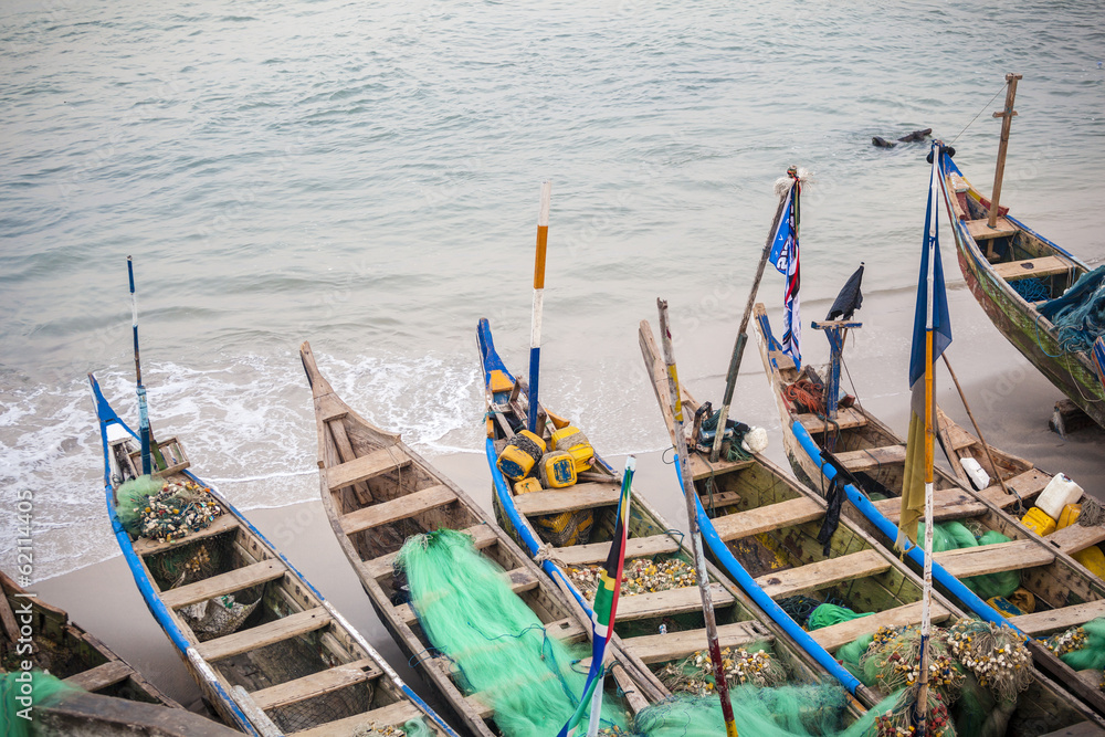 Traditional African Fishing Boats Stock Photo | Adobe Stock