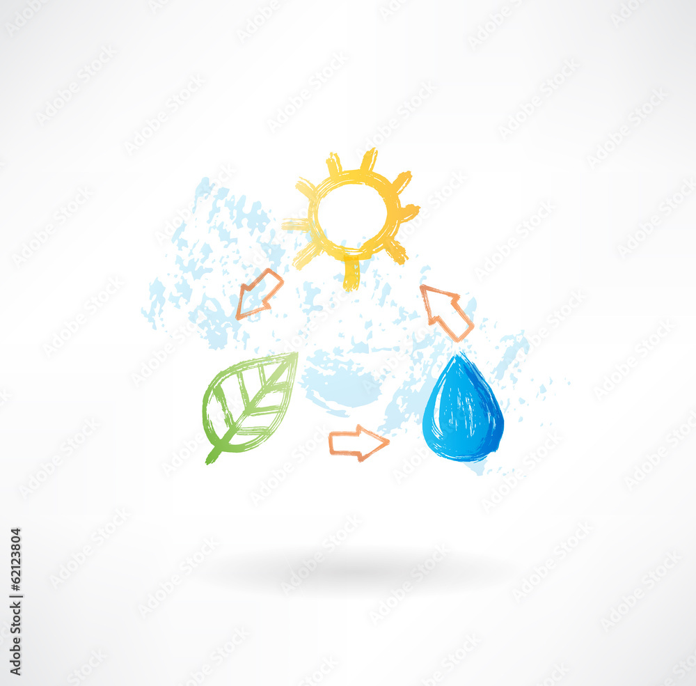 Water cycle grunge icon Stock Vector | Adobe Stock