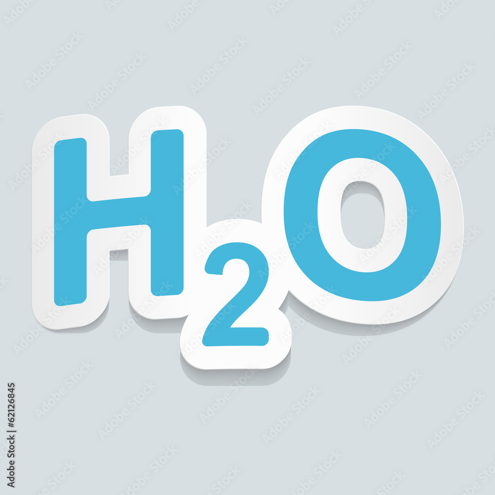 Formula of water H2O sign sticker. Vector illustration. Stock Vector ...
