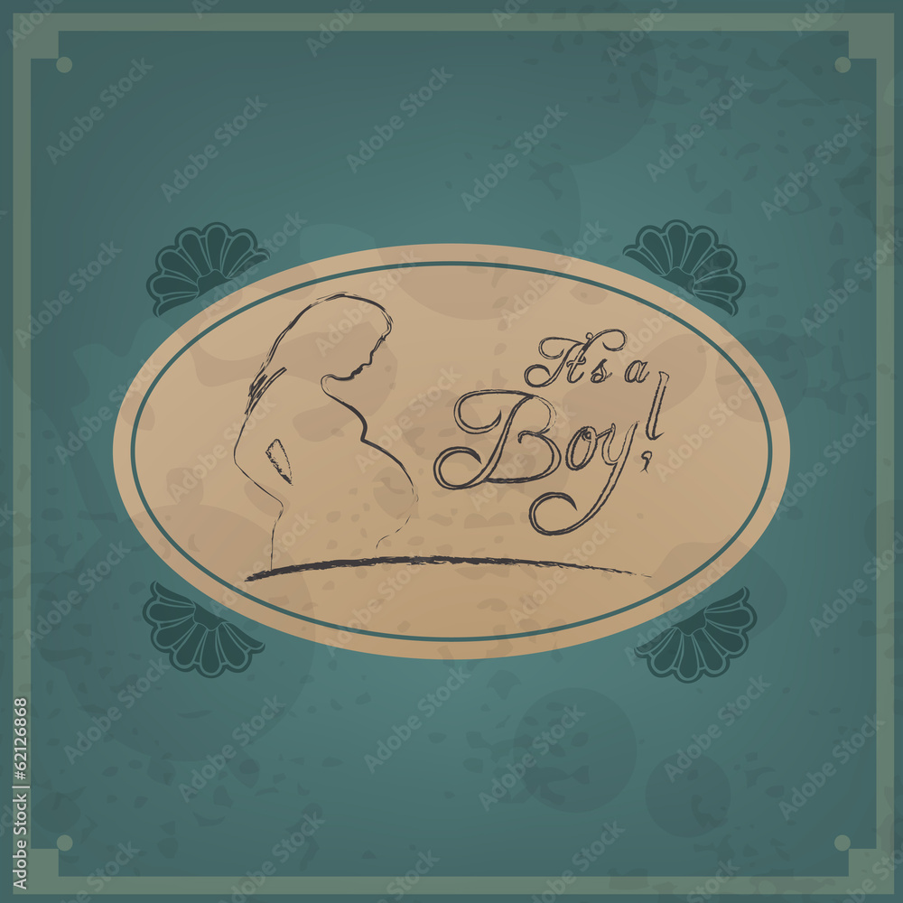 Baby card - Its a boy theme Stock Vector | Adobe Stock