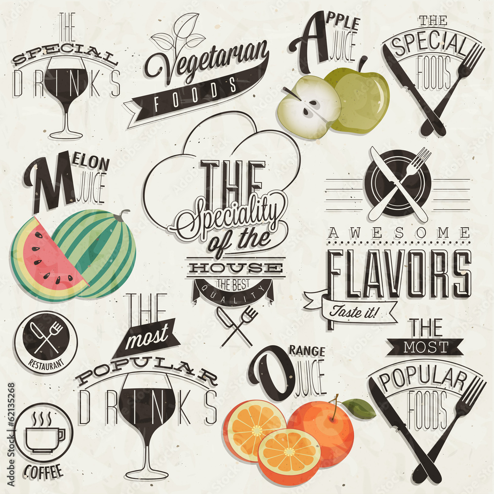 Retro vintage style restaurant menu designs Stock Vector | Adobe Stock