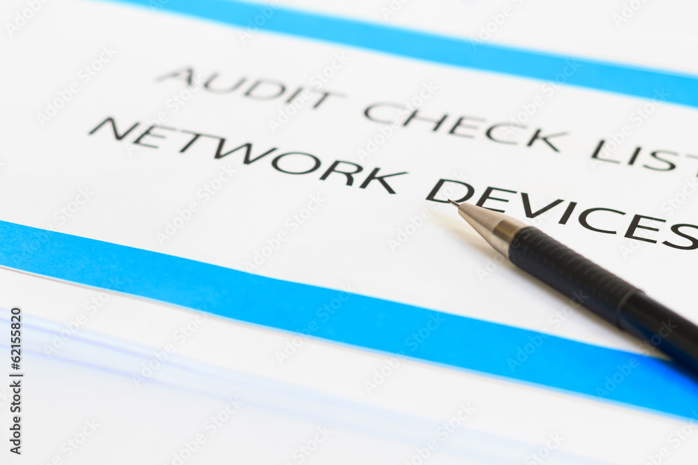 Concept of Audit Check list Network Devices Stock Photo | Adobe Stock