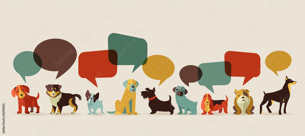 Dogs speaking - icons and illustrations Stock Vector | Adobe Stock