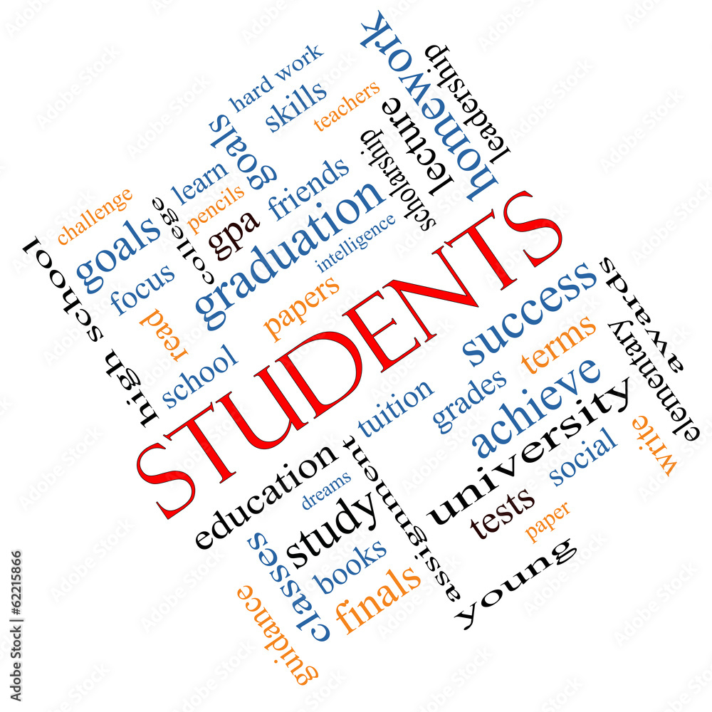 Students Word Cloud Concept Angled Stock Illustration | Adobe Stock